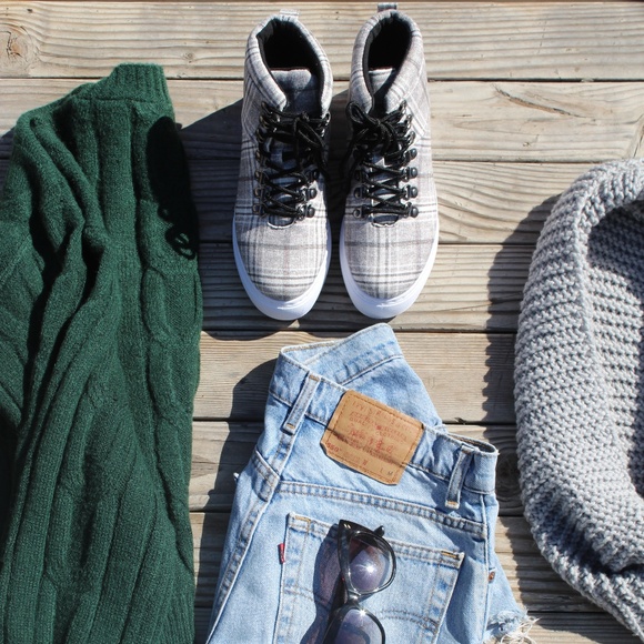 Shoes | Fall Favorite Collection Grey Plaid Sneaker | Poshmark